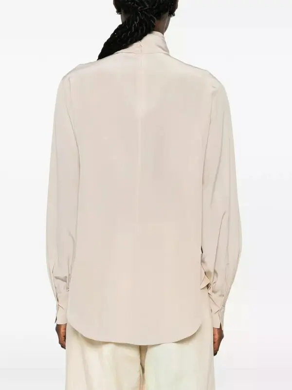 Brunello Cucinelli Monili-embellished High-neck Blouse