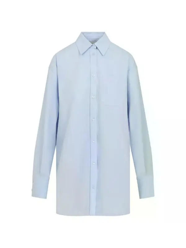 Max Mara Pleated-back Shirt With Chain Detail - Blue