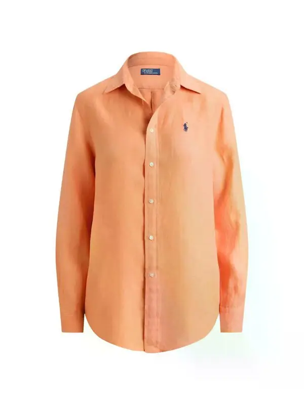 Polo Ralph Lauren Embroidered Linen Shirt - Orange