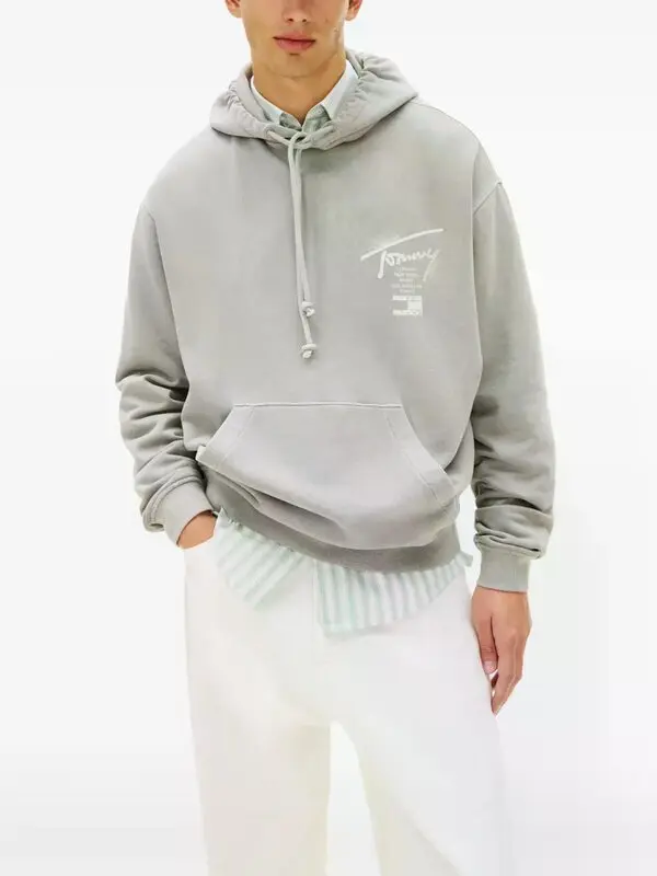Tommy Hilfiger Washed Hoodie With Signature Logo