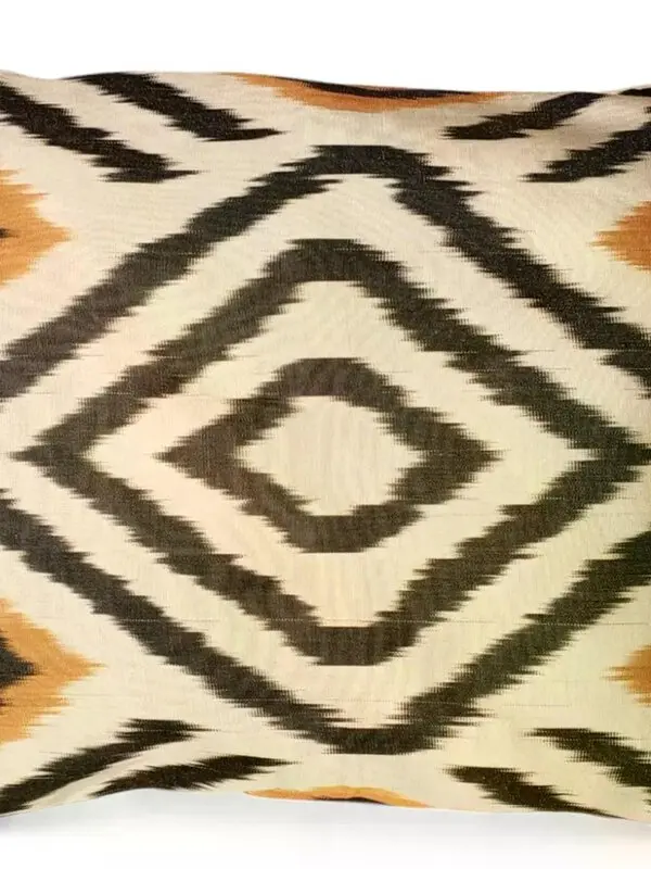 LES-OTTOMANS Ikat-pattern Cushion
