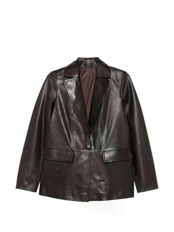 ADRIANNA FERETTI Leather Button-fastening Jacket