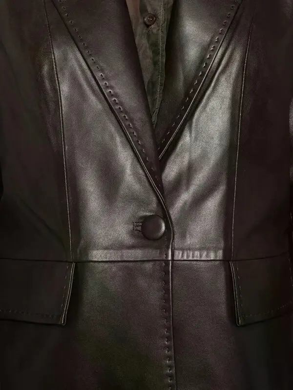 ADRIANNA FERETTI Leather Button-fastening Jacket
