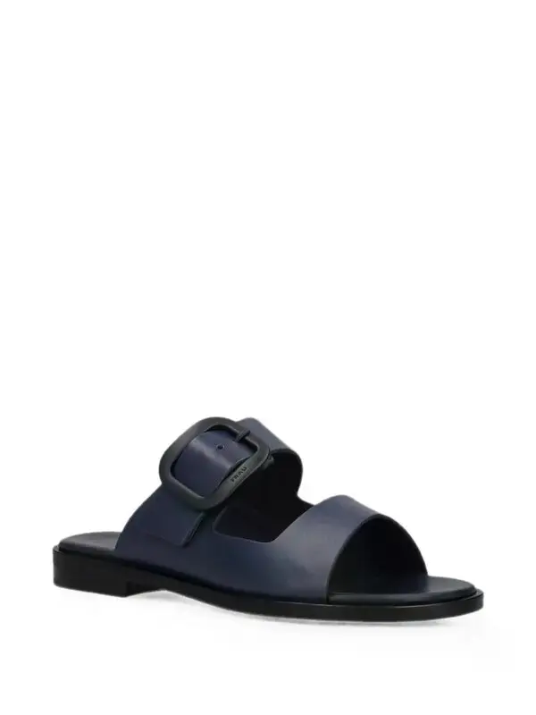 FRAU Leather Flat Sandals With Buckle Detail