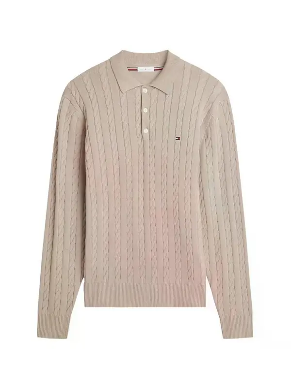 Tommy Hilfiger Cable-knit Polo Sweater