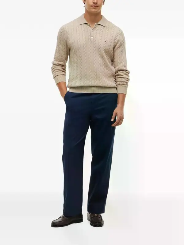 Tommy Hilfiger Cable-knit Polo Sweater