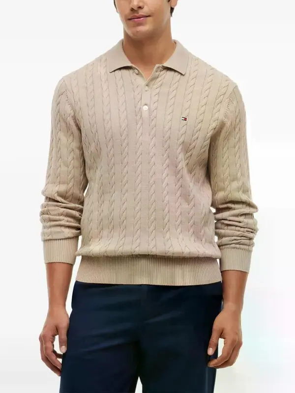 Tommy Hilfiger Cable-knit Polo Sweater