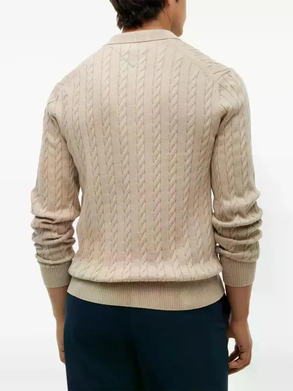 Tommy Hilfiger Cable-knit Polo Sweater