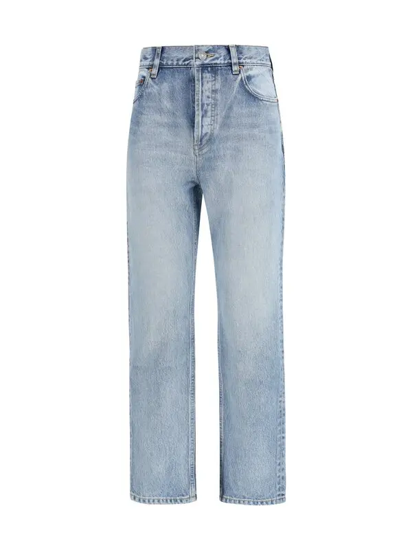 Saint Laurent High-waisted Slim-fit Cropped Jeans - Blue