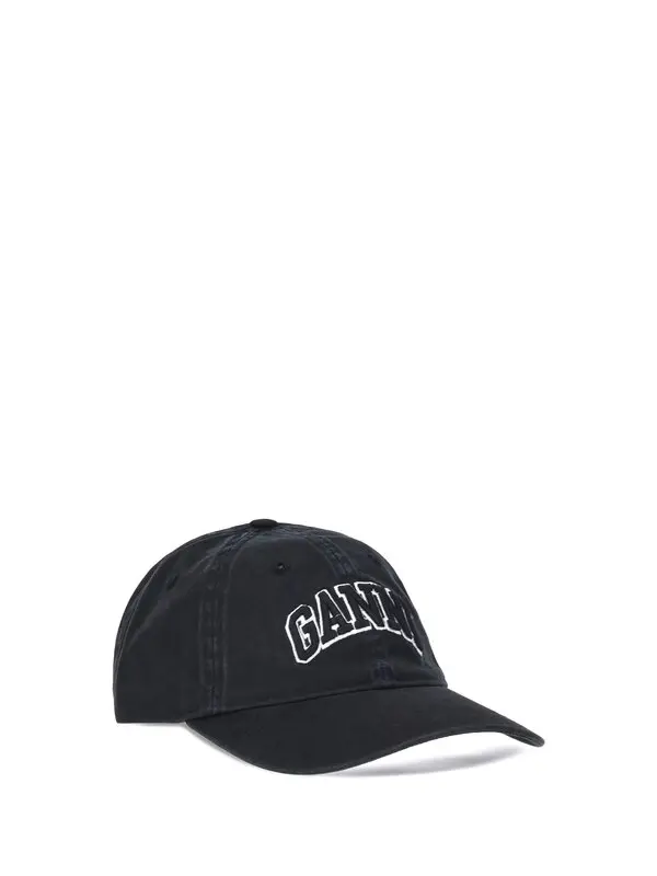 GANNI Embroidered Logo Baseball Cap - Black