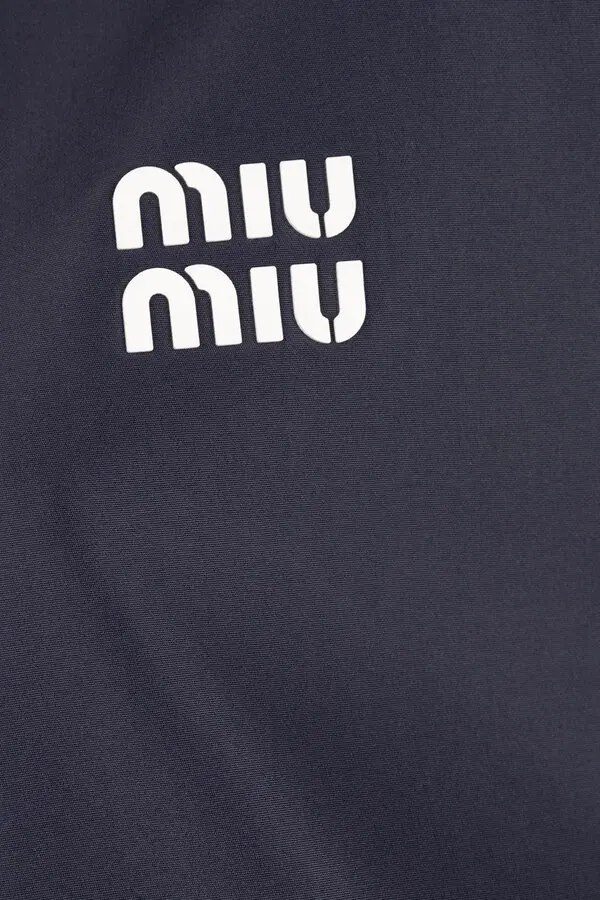 Miu Miu Zip-up Jacket With Pockets And Drawstring Hem