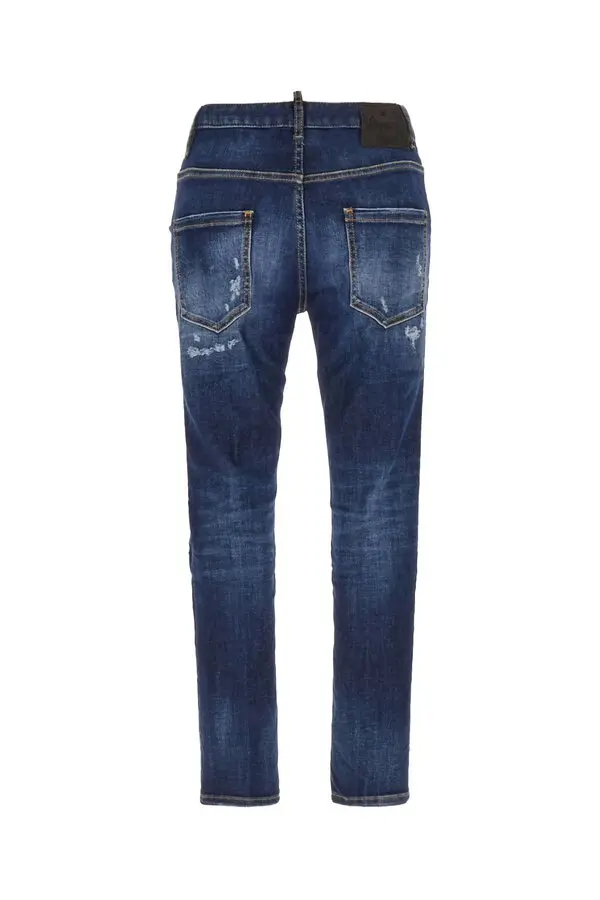 Dsquared2 Distressed Dark Wash Slim Fit Jeans - Multicolor