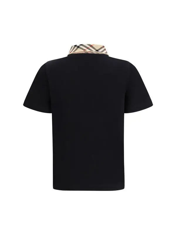Burberry Cotton Polo Shirt With Signature Check Collar
