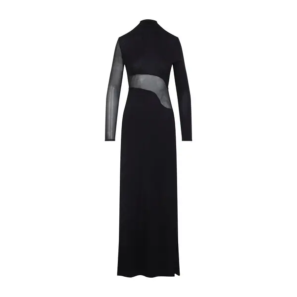 Alaïa Viscose Long Dress With Cut-outs - Black