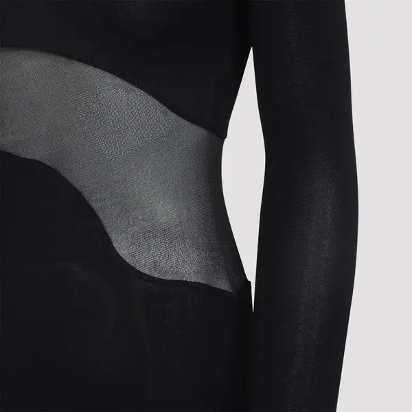 Alaïa Viscose Long Dress With Cut-outs