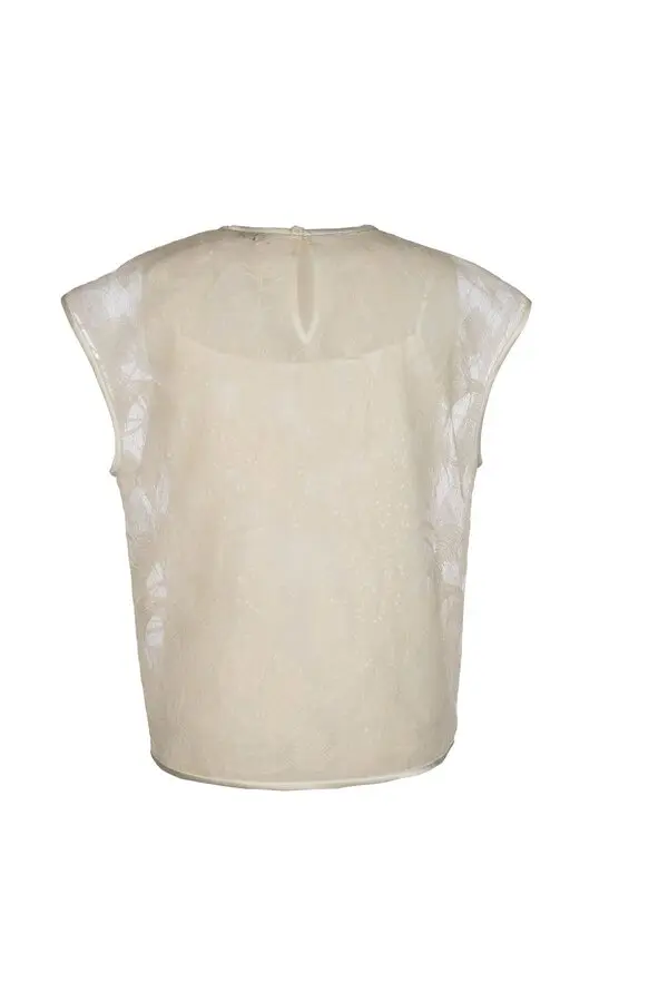 Peserico Embellished Sheer Blouse