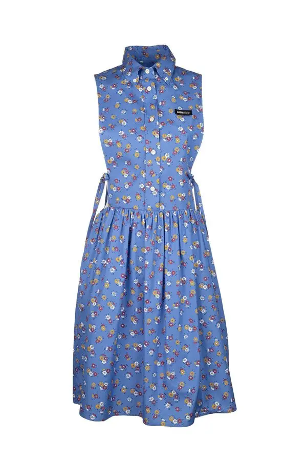 Miu Miu Floral Print Shirt Dress - Multicolor