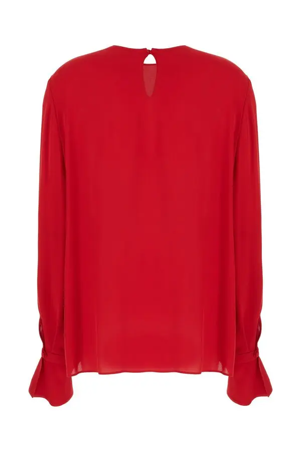 Valentino Garavani Red Long Sleeve Blouse