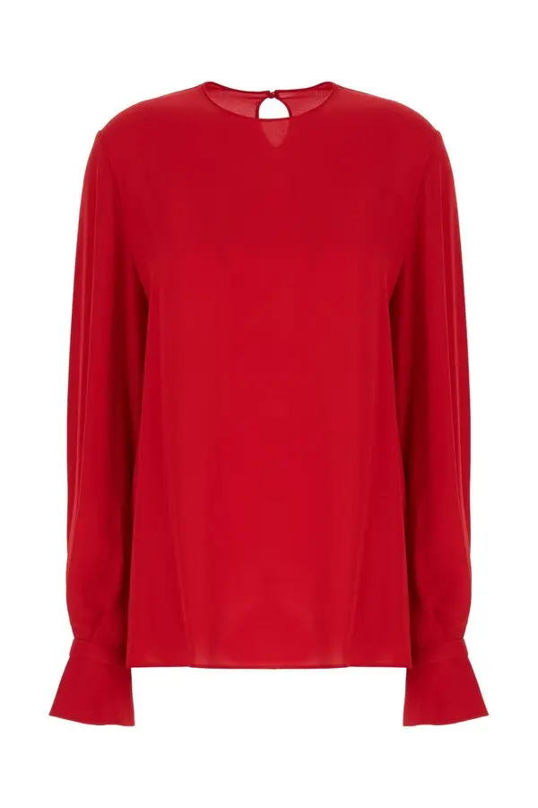Valentino Garavani Red Long Sleeve Blouse - Multicolor