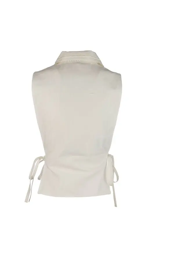 Miu Miu Sleeveless Shirt With Tie Detail