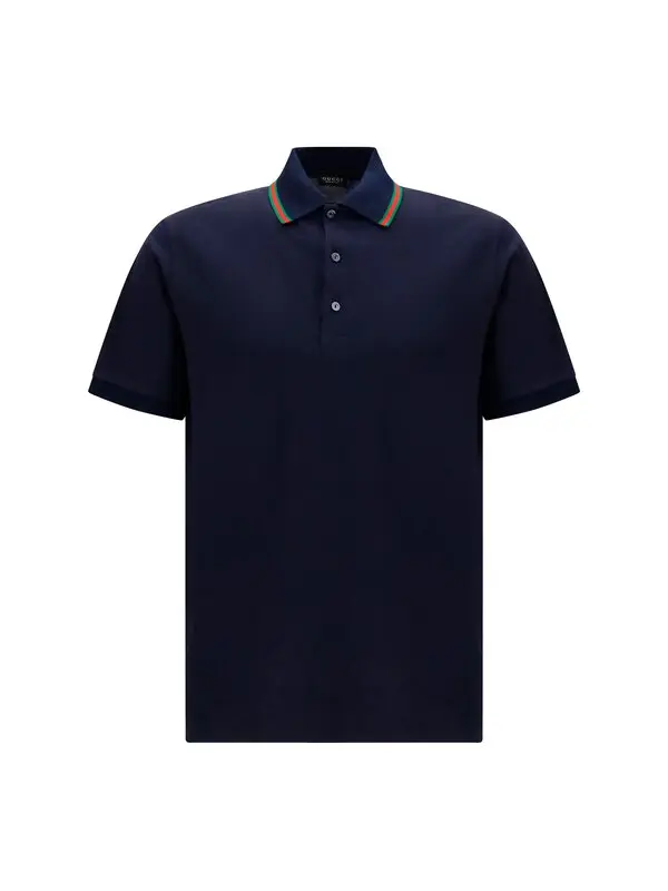 Gucci Cotton Piqué Jersey Polo Shirt - Blue