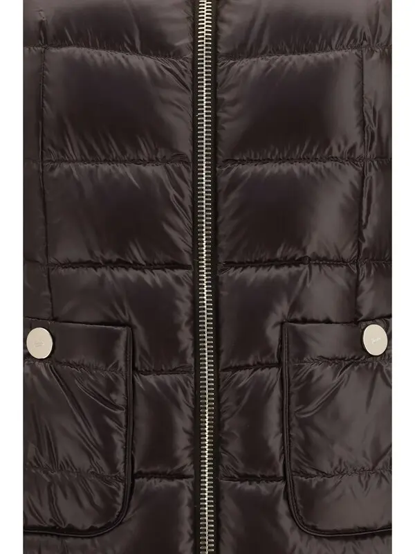 Herno Maria Down Jacket With High Collar And Zipper Closure - Brown
