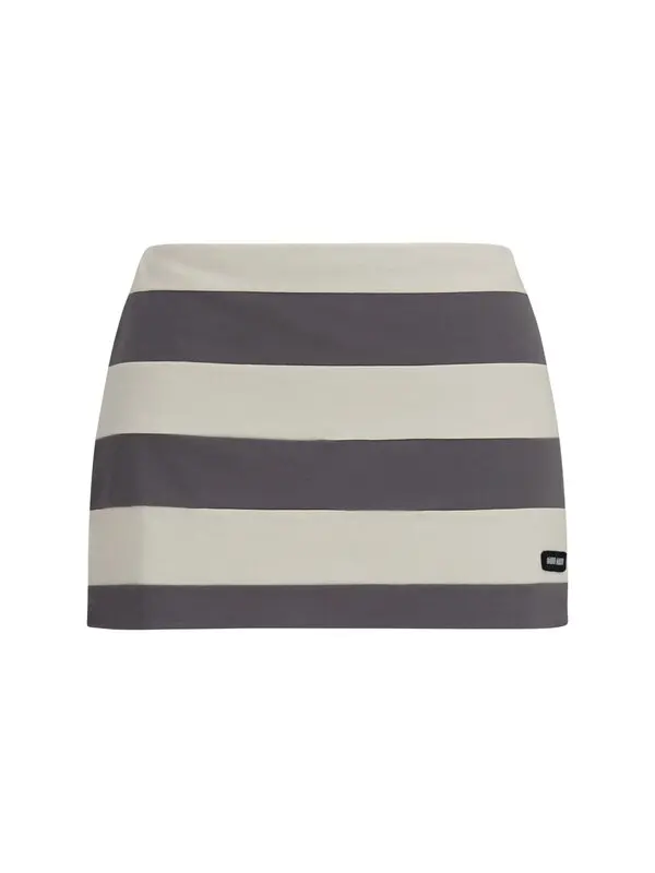 Miu Miu Striped Cotton Mini Skirt - Multicolor