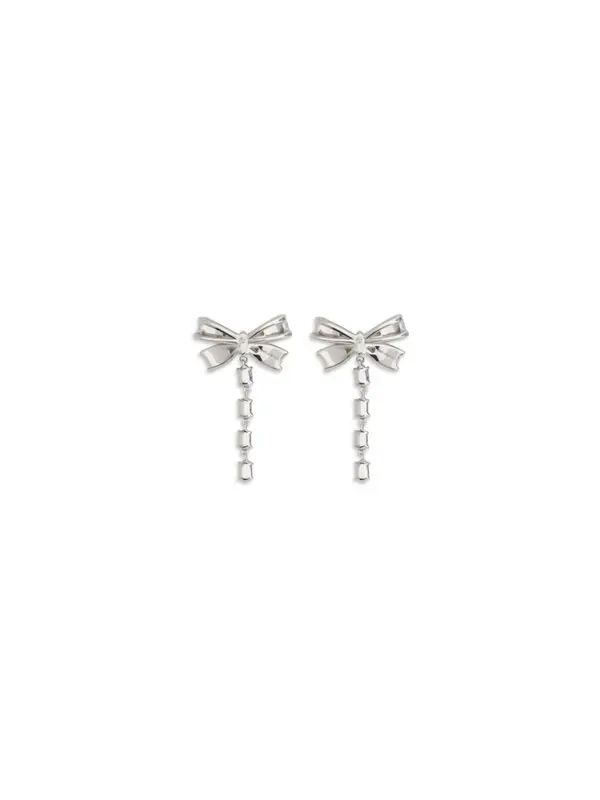 SELF-PORTRAIT Crystal Bow Drop Earrings
