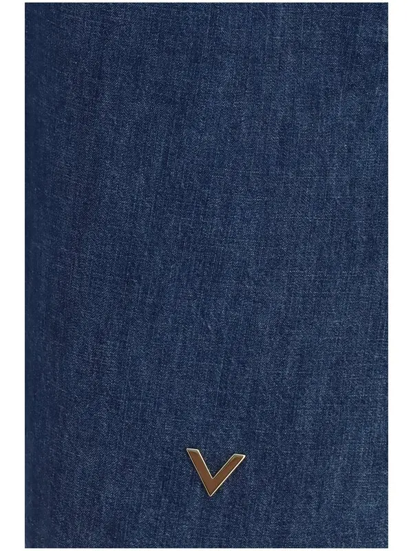Valentino Garavani Chambray Denim Kaftan Dress