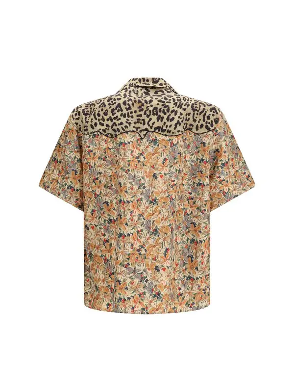 Valentino Garavani Short-sleeve Floral And Leopard Print Shirt