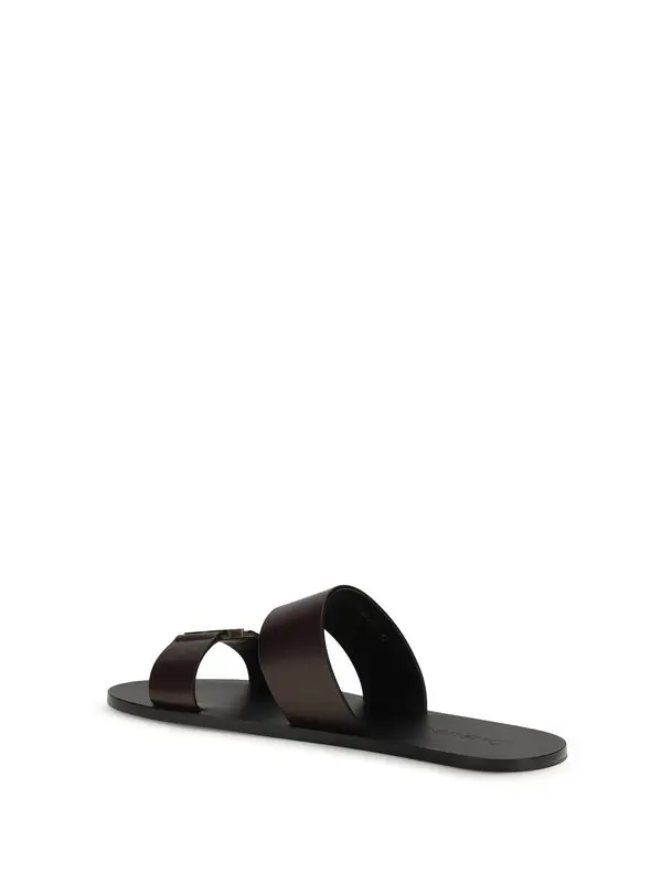 Saint Laurent Babylone Flat Sandals - Brown
