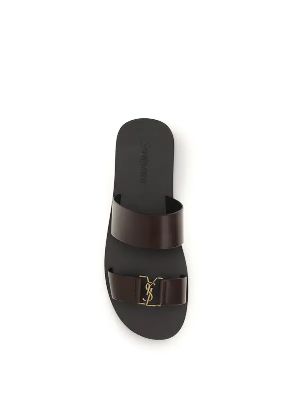 Saint Laurent Babylone Flat Sandals - Brown