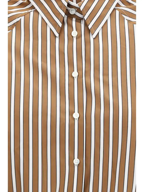 Brunello Cucinelli Shadow Stripe Poplin Shirt - Brown