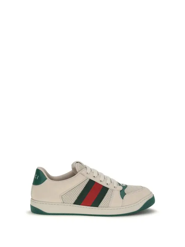 Gucci Screener Sneakers With Vintage Aesthetic - Cream
