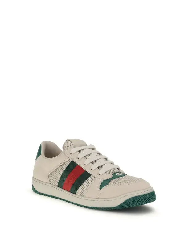 Gucci Screener Sneakers With Vintage Aesthetic - Cream