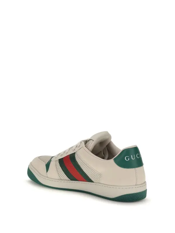 Gucci Screener Sneakers With Vintage Aesthetic - Cream