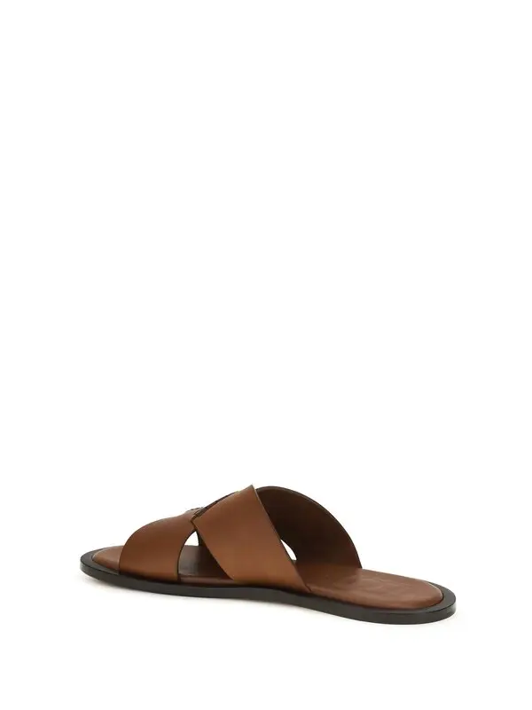 Loewe Flex Cross Leather Slide Sandals