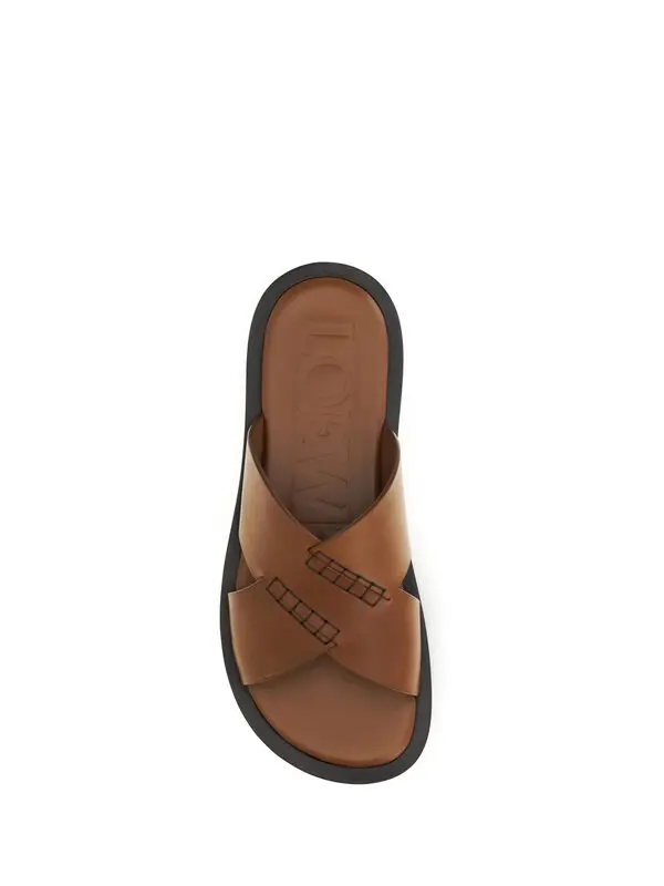Loewe Flex Cross Leather Slide Sandals