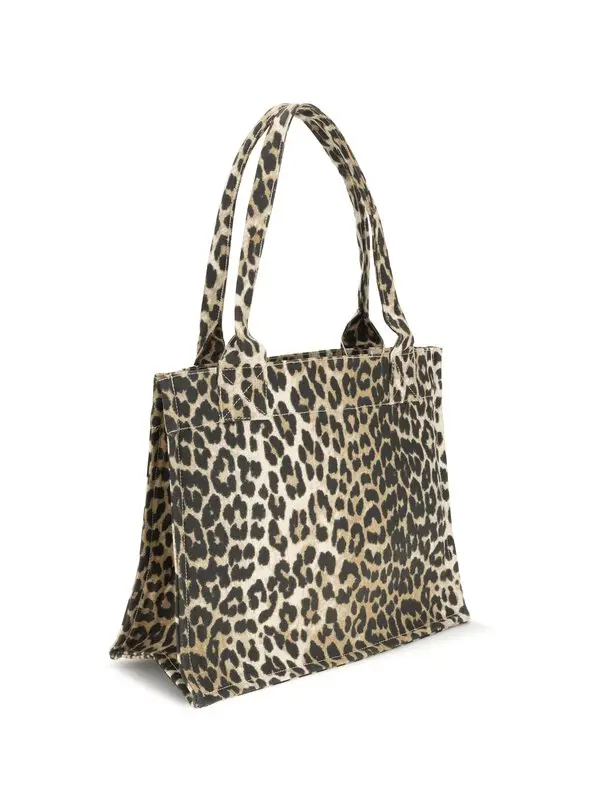 GANNI Leopard Print Tote Bag