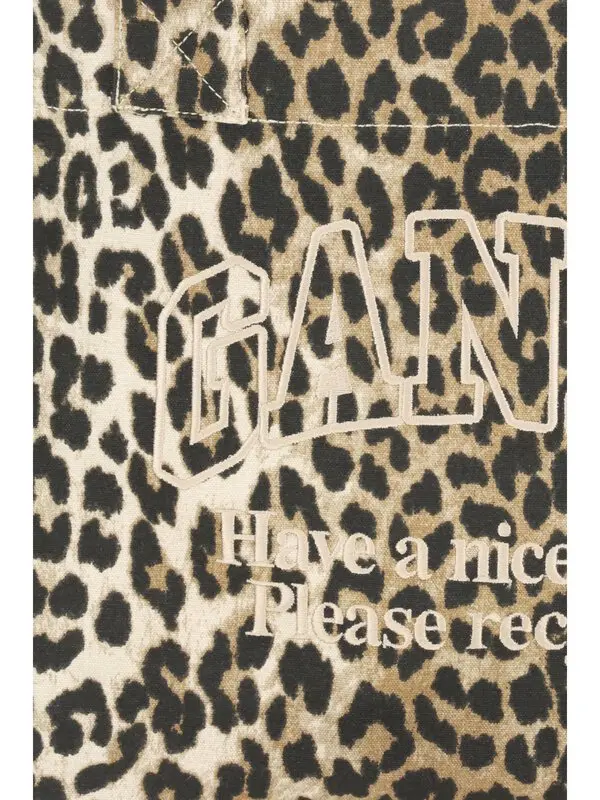 GANNI Leopard Print Tote Bag