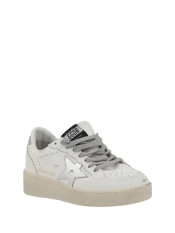 GOLDEN GOOSE Ball Star 2 Leather Sneakers - Silver