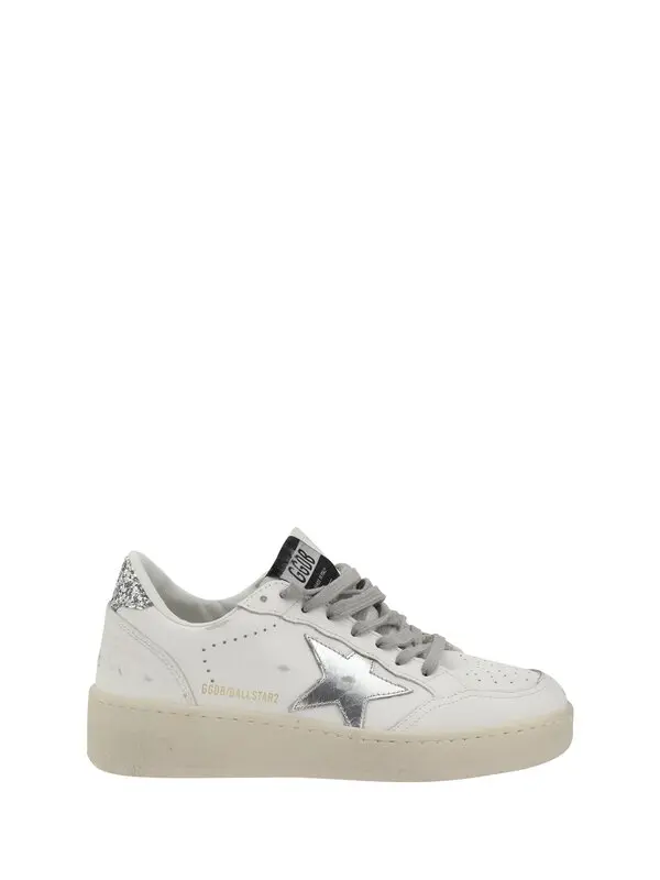 GOLDEN GOOSE Ball Star 2 Leather Sneakers - Silver