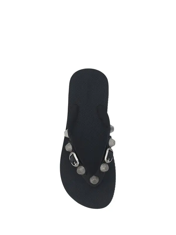 Balenciaga Cagole Studded Flip Flops