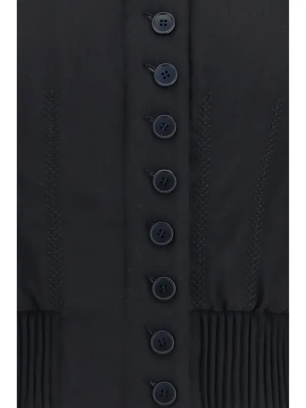 Alexander McQueen Buttoned Bomber Jacket With Visible Stitching