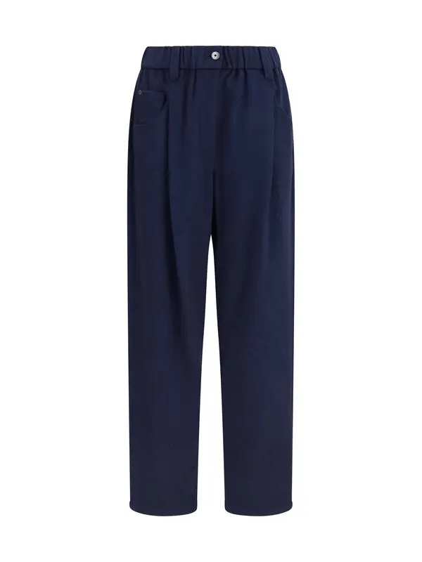 Brunello Cucinelli Stretch Wool Trousers - Blue