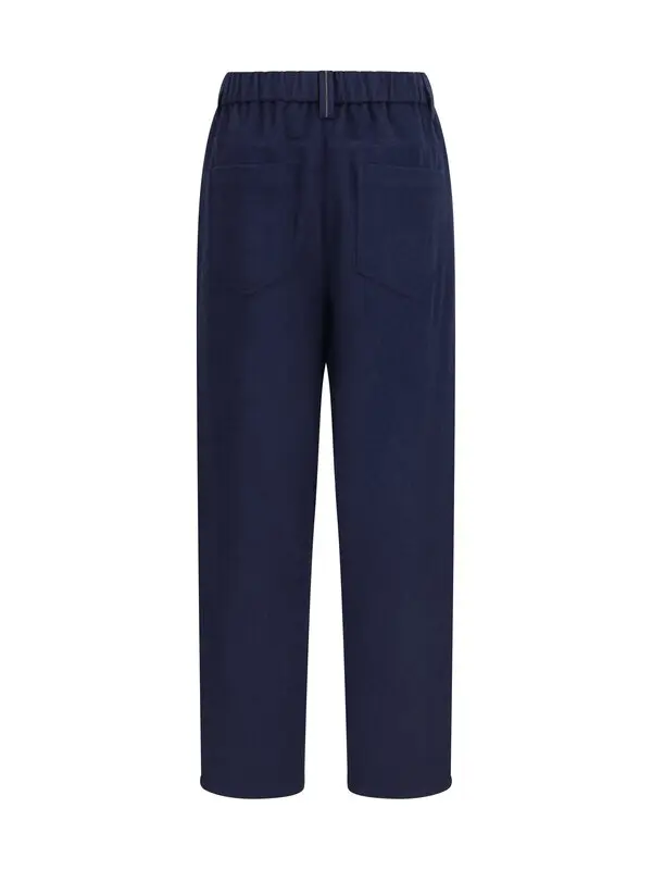 Brunello Cucinelli Stretch Wool Trousers - Blue