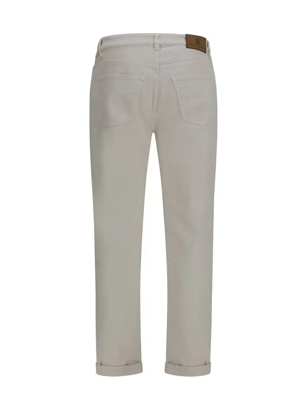 Brunello Cucinelli Cotton Jeans With Turn-up Hem - White