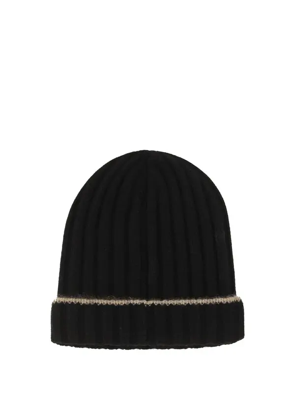 Brunello Cucinelli Cashmere Beanie Hat - Black
