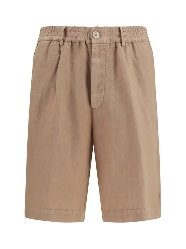 Brunello Cucinelli Lightweight Délavé Linen Shorts - Brown