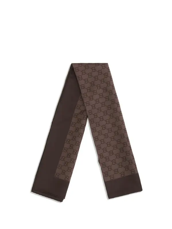 Gucci Gg Silk Twill Jacquard Scarf